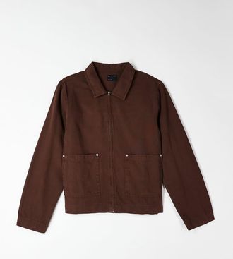 Asos Blouson Harrington classique en toile - Marron vintage d&eacute;lav&eacute;-Brown
