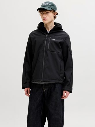 Jack & Jones Softshelljacke JACK & JONES JJNORTH SOFTSHELL JACKET, Herren, Gr. M, schwarz, Web, Obermaterial: 100% Polyester, unifarben, regular fit h&uuml;ftlang, mit 