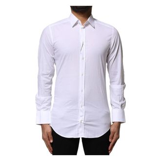Dolce & Gabbana Homme, Chemises, Blanc, Taille: XS Dress Gold Shirt
