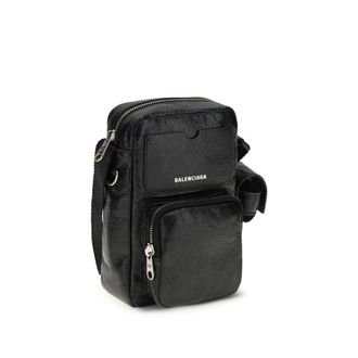 Balenciaga Mens Black Lamb Ovis Aries Shoulder Bag