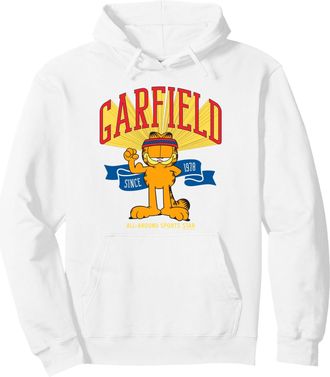 Garfield Pose, Star des Uni-Laufteams, Gewinner im Retro-Lauf Pullover Hoodie