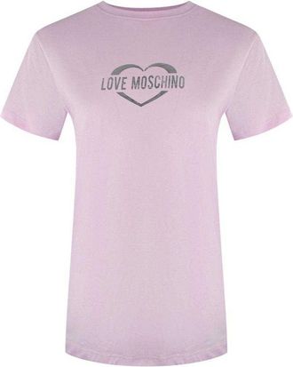 Love Moschino T-Shirt f&uuml;r Damen, Baumwolle, Schmal (Pink)