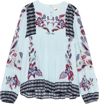 Farm Rio Farm Rio, Femme, Blouses et Chemises, Multicolore, Taille: 40 FR Marcelle Crochet Buttons Pleated Blouse