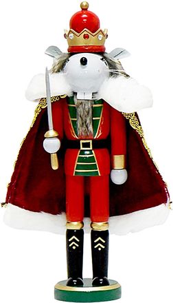 Generic H&ouml;lzerne Nussknacker-Dekoration - 30,5 cm gro&szlig;e, handgefertigte M&auml;usek&ouml;nig-Statue, traditionelle Feiertags-Soldatenverzierung, 30,5 cm gro&szlig;e bemalte W