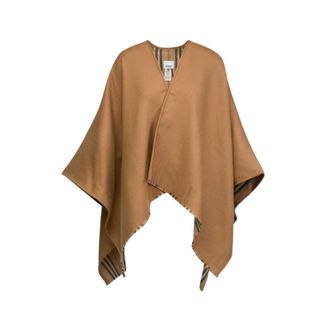 Burberry Wendbares Icon Stripe Wollcape - - Jackets - Damen - Beige - ONE SIZE