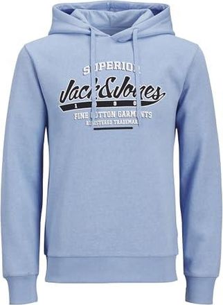 Jack & Jones Jjelogo Noos Sweat à Capuche à 2 col 24/25 Sweatshirt, Chambray Blue/Detail:Melange, XS Homme
