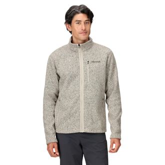Marmot Herren Drop Line Jacket, Warme Fleecejacke, Outdoor-Jacke mit durchgehendem Rei&szlig;verschluss, atmungsaktiver und windbest&auml;ndiger Sweater, Birch Bark Hea
