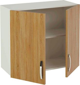 PEGANE Pegane - Meuble haut de cuisine 2 portes ch&ecirc;ne cortez - Hauteur 70 cm x Longueur 80 cm x Profondeur 35 cm - &Eacute;tag&egrave;re int&eacute;rieure r&eacute;glable