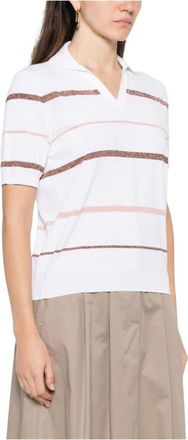 PESERICO Femme, Pulls, Multicolore, Taille: 38 FR T-shirt ray&eacute; &agrave; col en V