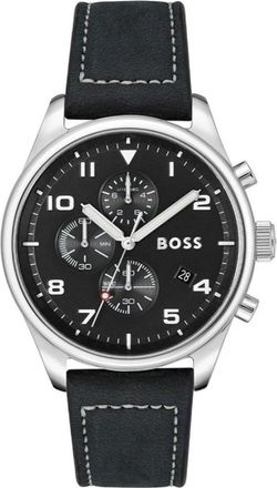 HUGO BOSS Homme, Accessoires, Noir, Taille: ONE Size Montre habill&eacute;e de luxe en cuir