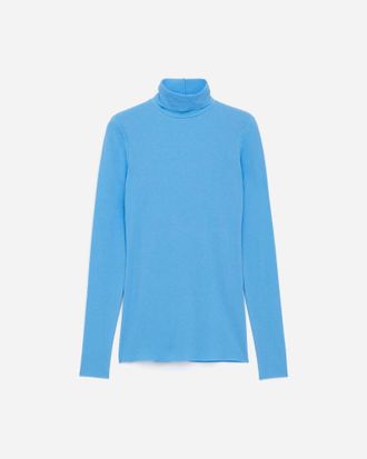 Arket Rollkragenoberteil Aus Baumwolle -Blau
