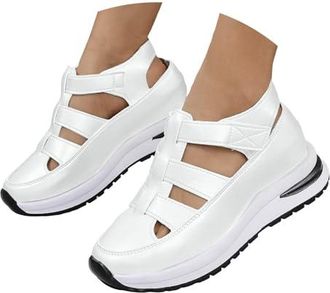 Generic Sandales orthop&eacute;diques pour femme - Semelle souple - Semelle souple - Bout rond ferm&eacute; - Soutien de la vo&ucirc;te plantaire - Sandales compens&eacute;es r&eacute;glables 