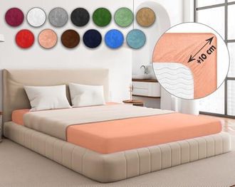 Sesto Senso Sesto Senso Drap Housse 200x200 Rose Eponge avec Elastique 100% Coton