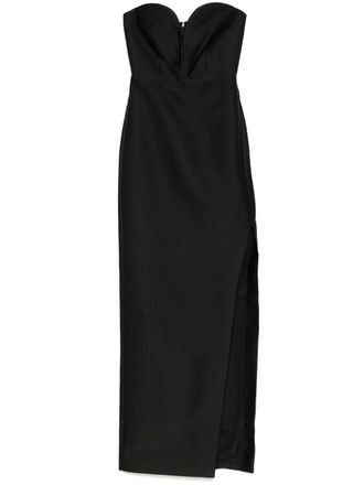 Roland Mouret robe longue à encolure coeur - Noir