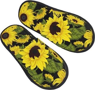 Generic Pantoufles Moelleuses Tournesols Vintage Chausson Hiver L&eacute;g&egrave;res Chaussons Pour Femme Ext&eacute;rieur Unisex M