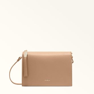 Furla Ofelia Umh&auml;ngetasche Mini Deserto Beige Genarbtes Keria Kalbsleder + Sidney-kalbsleder Damen