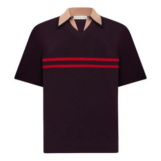 Dries Van Noten Kurz&auml;rmliger Pullover mit Polokragen - - Tops - Herren - Mehrfarbig - S
