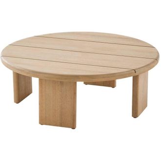 Sweeek Runder Garten-Couchtisch aus Akazienholz