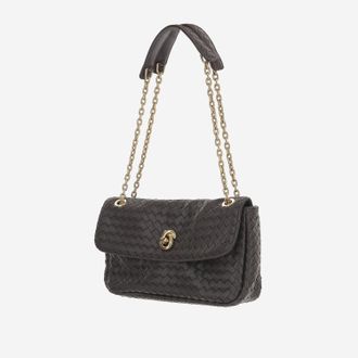 Bottega Veneta Womens Leather Madison Shoulder Bag Brown Lambskin