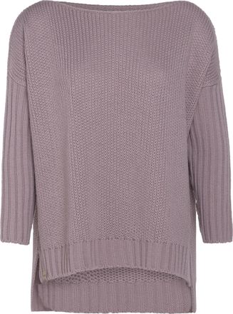 Knit Factory Kylie Damen Pullover - Strickpullover - F&auml;llt locker und weit - Mit breiteren Kopfausschnitt - Mauve - 36/44