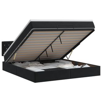vidaXL Letto Ottomano Con Materasso Nero 140 X 200 Cm Velluto Vidaxl