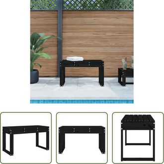vidaXL Holzbank - Gartenbank Schwarz 80x38x45 cm Massivholz Kiefer