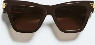 Bottega Veneta Lunettes de soleil oeil-de-chat Mitre - Marron - Unisex - Unisex