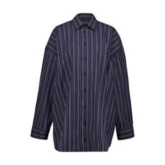 Balenciaga Gestreiftes Hemdblusenkleid aus Popeline - - Blouses & Shirts - Damen - Blau - S