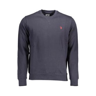U.S.Polo Association Blaue Baumwollpullover mit Logo - - Sweatshirts & Hoodies - Herren - Blau - 2XL
