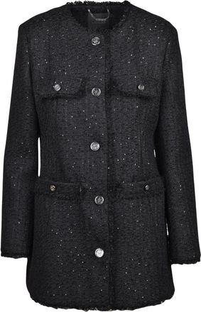 Guess Femme, Vestes, Noir, Taille: 44 FR Long Boucl&eacute; Jacket