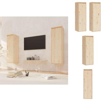 vidaXL Vidaxl - Wandschr&auml;nke 2 Stk. 30x30x100 cm Massivholz Kiefer - Wandregal - Holz Regal - Kiefernholzm&ouml;bel - Dekorationselement - Aufbewahrungsl&ouml;sung