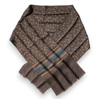 Dolce & Gabbana Mens Silk Jacquard Scarf Brown