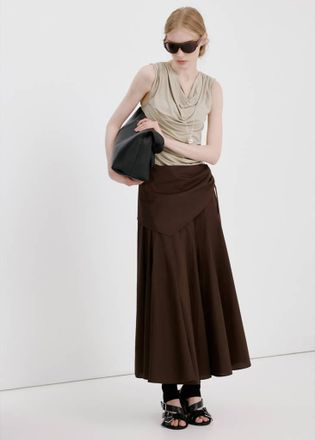 Mango Drapiertes eng anliegendes T-Shirt hellgrau/pastellgrau - Damen - XXS - MANGO