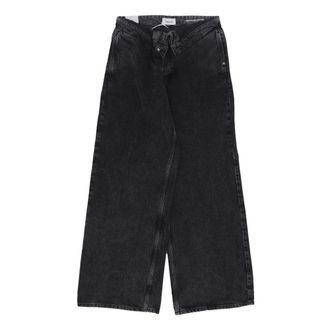 Amish Schwarze Hochgekrempelte Denim-Jeans - - Jeans - Damen - Schwarzk - W28