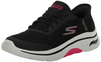 Skechers Womens Go Walk Arch Fit 2.0 Valencia Hands Free Slip-ins Sneaker, Schwarz/Pink, 36.5 EU