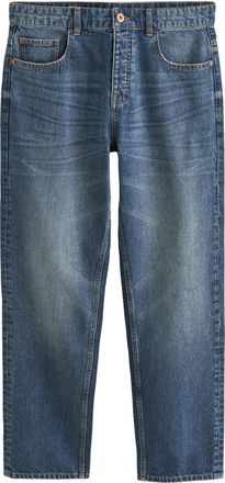 Next Herren Klassisches steife Jeans - Straight Fit Blau Vintage W: 36 / L: 31