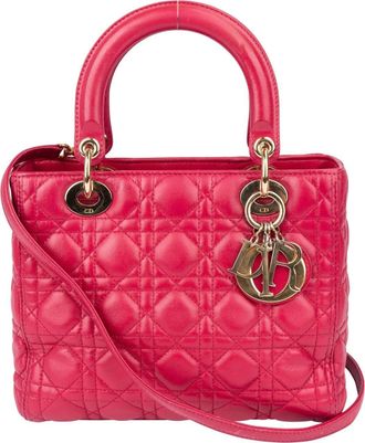 Dior Crossbody Bags - Christian Dior Quilted Leather Lady Dior Handbag - Gr. unisize - in Rot - f&uuml;r Damen