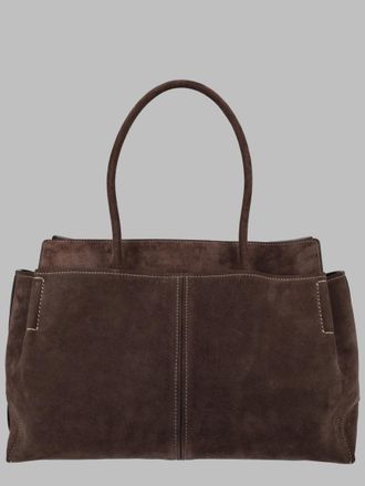 Tod's Calfskin Suede Shoulder Bag - Brown
