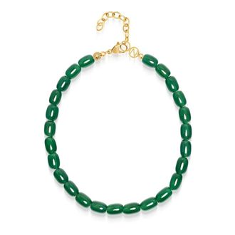 Nialaya Femme, Accessoires, Jaune, Taille: 3Xs/2Xs Collier de perles en agate verte