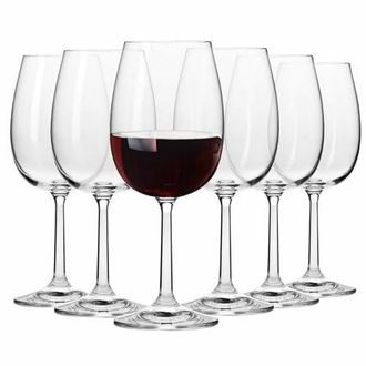 Krosno Rotweingl&auml;ser 390 ml - 6er Set - Pure Kollektion - Bleifreies Kristallglas - Elegantes Design und Zeitloser Stil