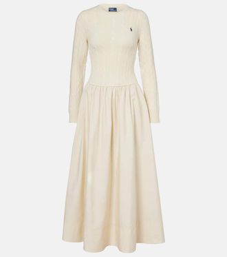 Polo Ralph Lauren Robe longue en coton et laine mélangés