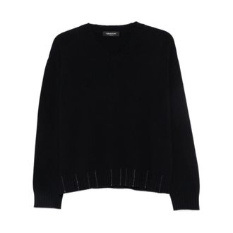 Fabiana Filippi Femme, Pulls, Bleu, Taille: 40 FR Pull col en V