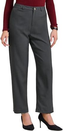 Allegra K Pantalon Long Femme Taille Haute Style Formel Et D&eacute;contract&eacute; Id&eacute;al pour Le Travail Ou Le Bureau Gris XXL