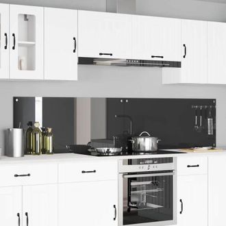 vidaXL K&uuml;chenr&uuml;ckwand 2 pcs Dunkelgrau 110 x 50 cm Geh&auml;rtetes Glas vidaXL