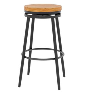 Generic Drehbarer Barhocker Ohne R&uuml;ckenlehne, Tresenh&ouml;he, K&uuml;chenhocker Im Industriestil Aus Holz Und Metall f&uuml;r Esszimmer, Caf&eacute;, Pub Oder Restaurant