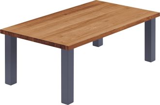 Lamofootwear Manufaktur Esstisch Küchentisch Schreibtisch Couchtisch aus Massivholz, 120x80x47cm (AxBxH), Classic, Dunkel/Anthrazit, LGW-01-A-004-7016Cl