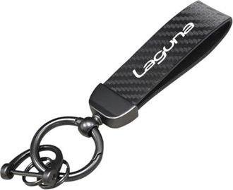 Generic Porte-cl&eacute;s En Cuir Pour Renault Laguna Fluence Avec Sangle En Fibre De Carbone Et Anneau En D Anti-perte, Accessoire De Voiture