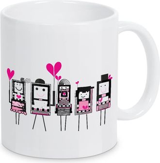 artboxONE Tasse Kleine Roboter von Alena Louckova - Kaffeetasse Für Kinder