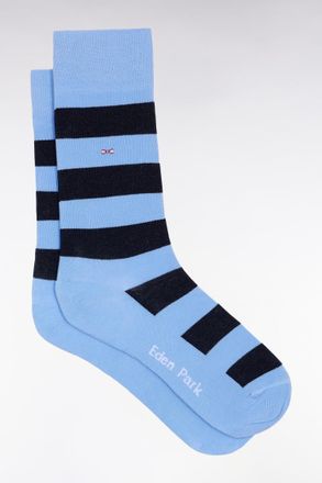 Eden Park Lot De Trois Paires De Chaussettes Ray&eacute;es Bleu Ciel Et Marine