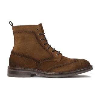 Kazar Wildlederstiefel mit Verzierung und Schn&uuml;rung - - Shoes - Herren - Braun - 43 EU